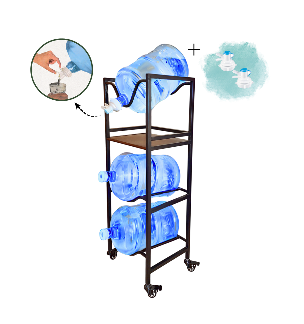 3-Tier WaterRack™ EasyFlow with Wheels & Brakes + 2x Water Jug Valve ...